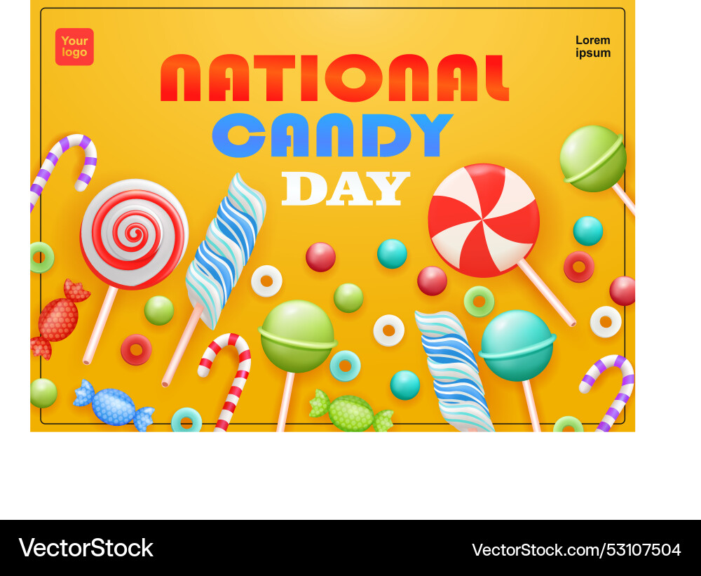 Happy national candy day different types Vector Image