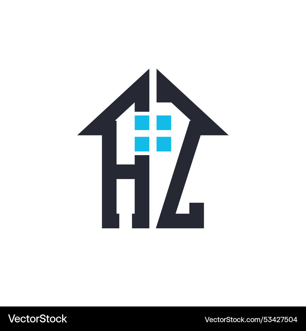 Initials az house logo design creative letter Vector Image