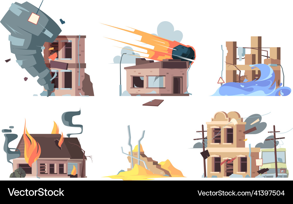 Nature disasters whether environment global Vector Image