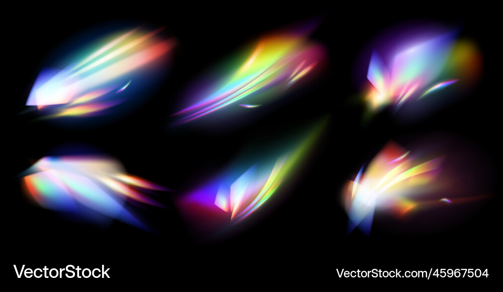 Rainbow trails effects set Royalty Free Vector Image