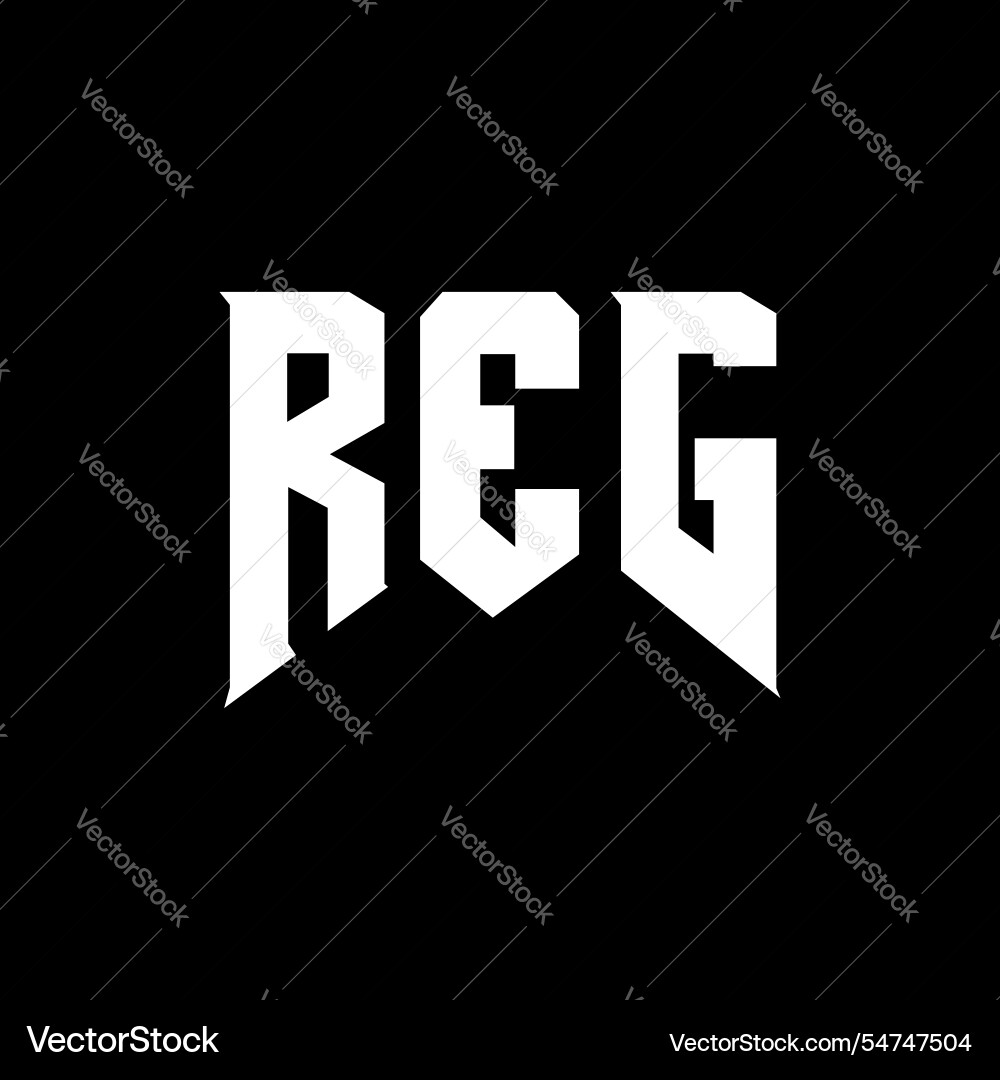 Reg letter logo design for technology company Vector Image
