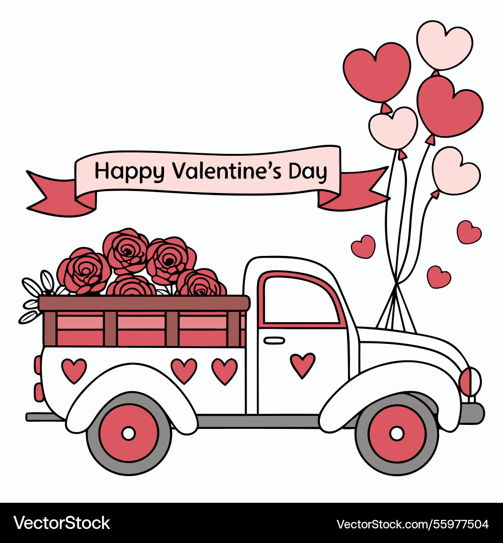 Romantic valentines day art set Royalty Free Vector Image
