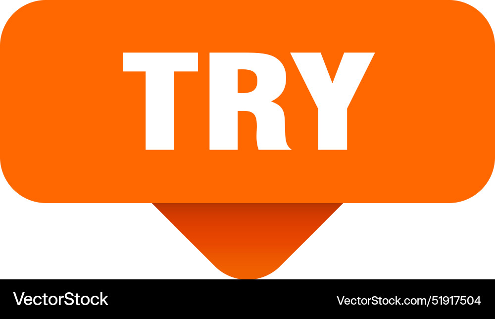 Try sticker sign on transparent background Vector Image
