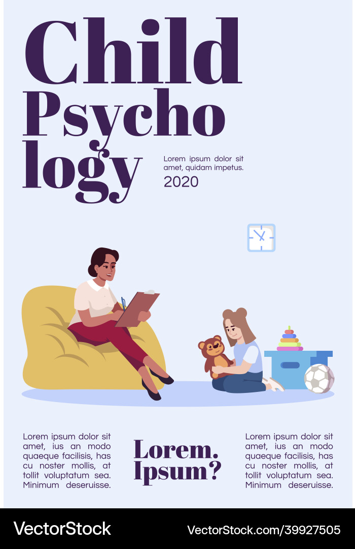 Child psychology magazine cover template Vector Image