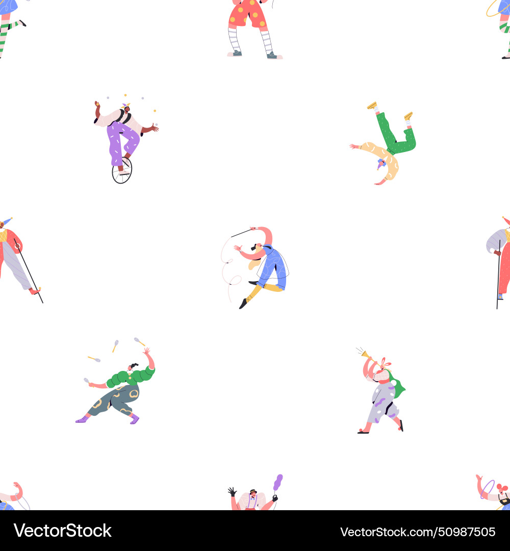 Circus and carnival seamless pattern endless Vector Image