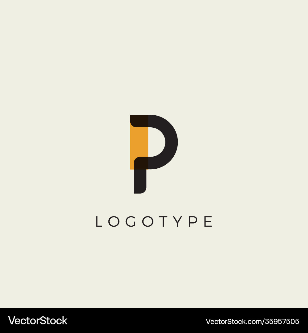 Creative letter p for logo and monogram minimal Vector Image