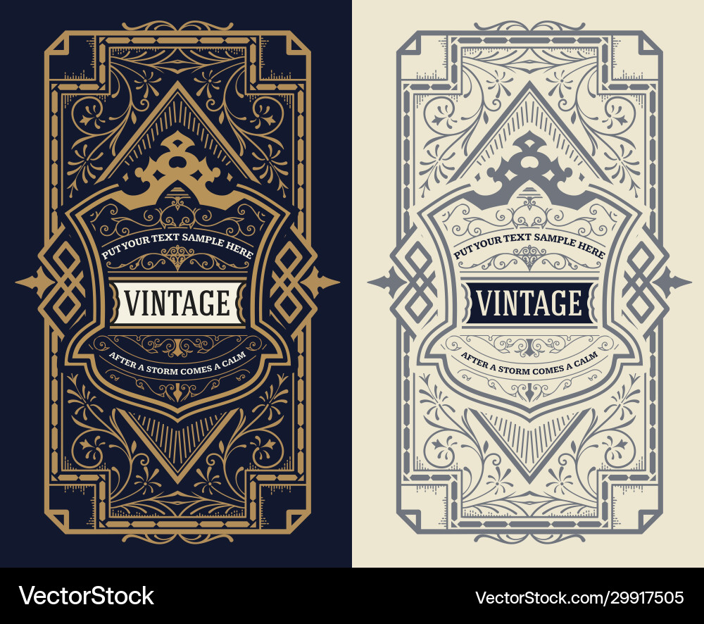 Floral Vintage Logo Frame Royalty Free Vector Image