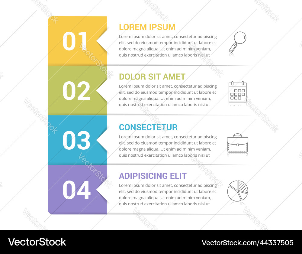 Infographic template with 4 steps Royalty Free Vector Image