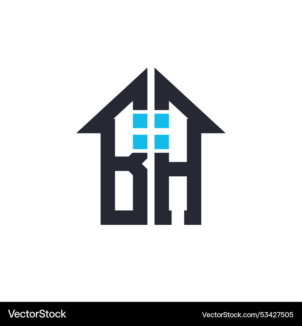 Initials ba house logo design creative letter ba Vector Image