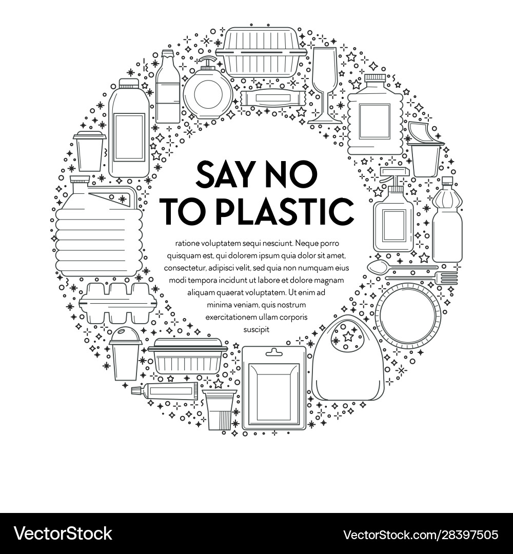 No plastic recycling and ecology disposable Vector Image