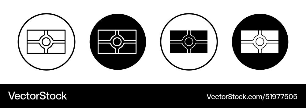 Road junction icon mark in filled style Royalty Free Vector
