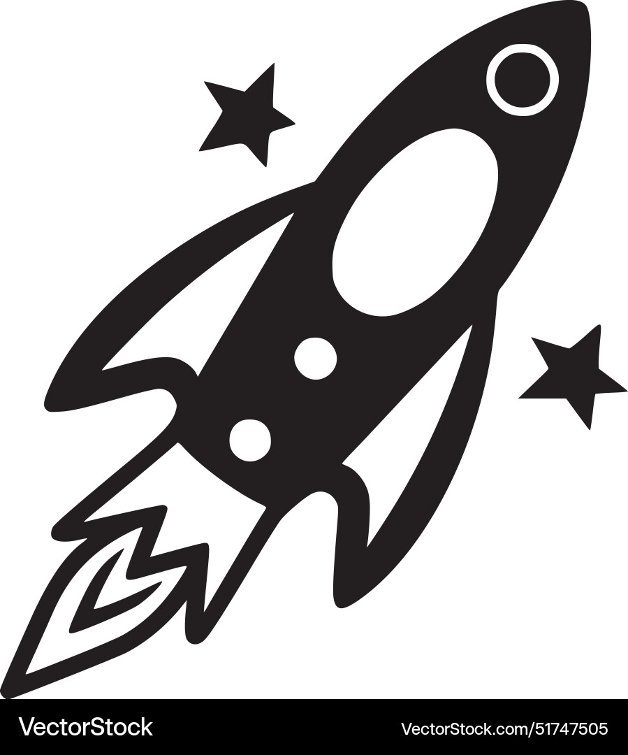 Rocket - minimalist and simple silhouette Vector Image
