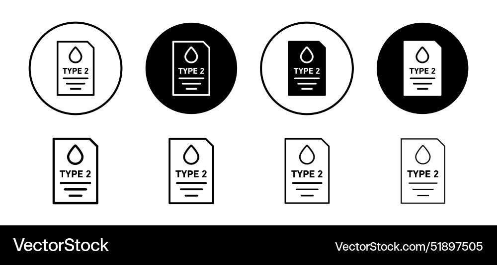 Type 2 diabetes icon set collection for web Vector Image