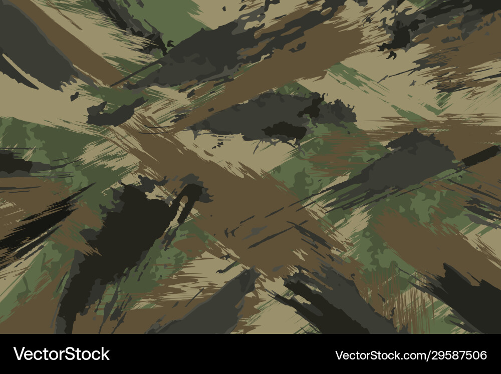 Brush stroke seamless camouflage print Royalty Free Vector