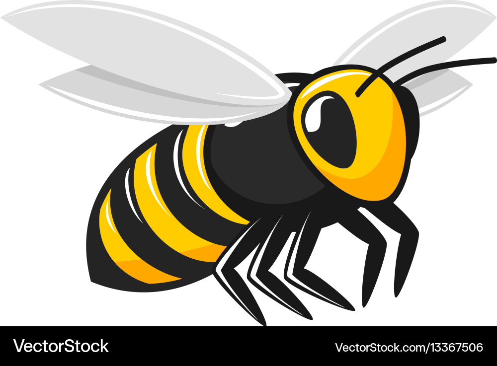 Cheerful Flying Bee Icon Royalty Free Vector Image