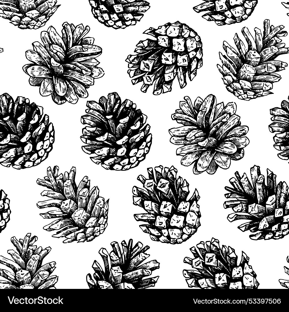 Christmas seamless pattern with pine cones Vector Image
