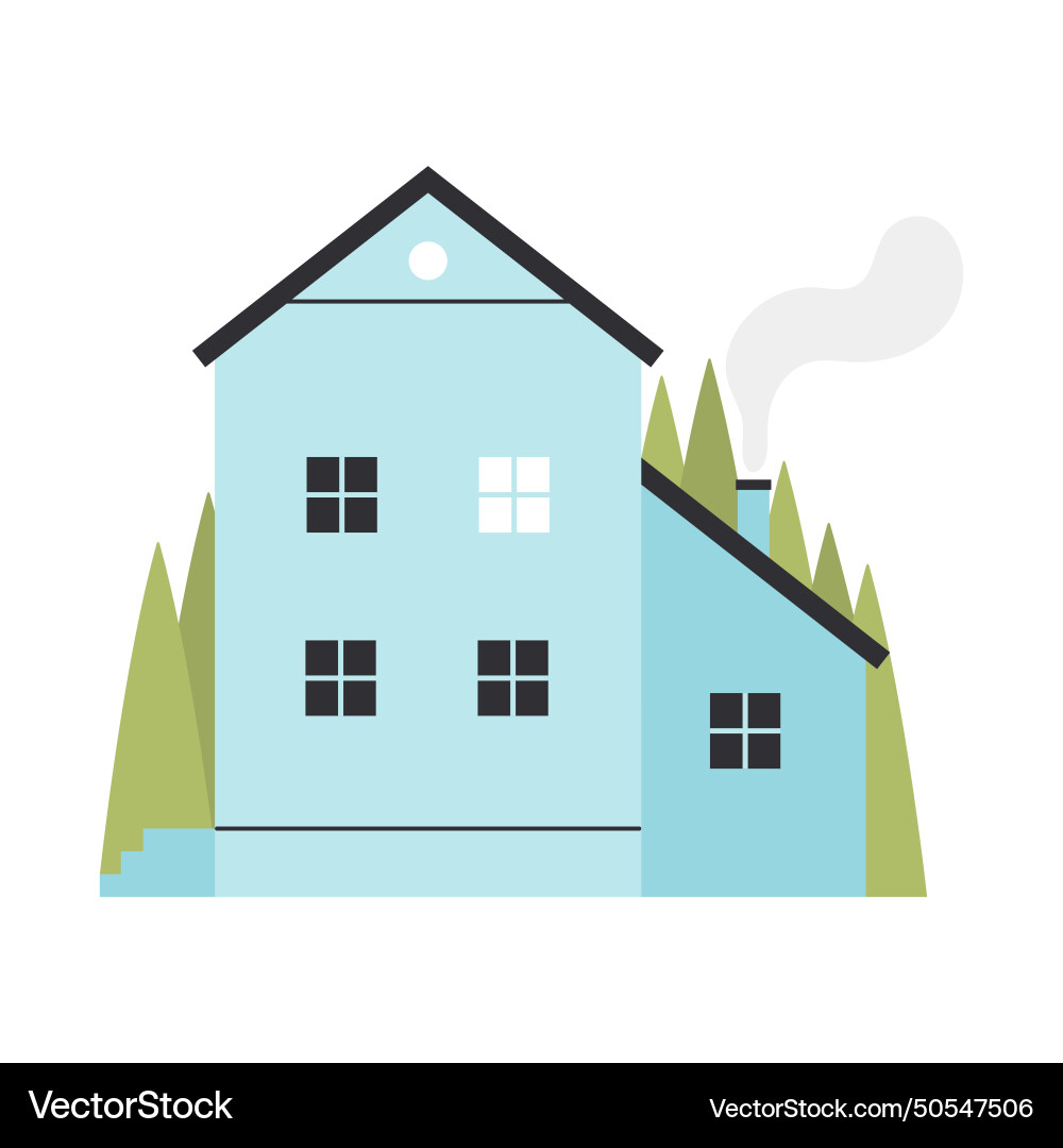 Cozy village cottage Royalty Free Vector Image