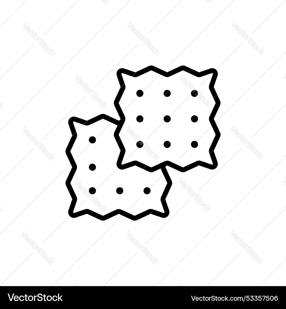 Crackers icon set biscuit snack cheese symbol in Vector Image