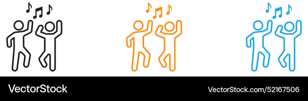 Dance icon logo set collection for web app ui Vector Image