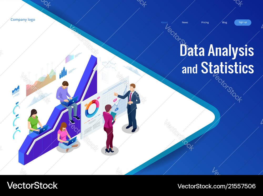 Data Analysis & Statistics Banner Royalty Free Vector