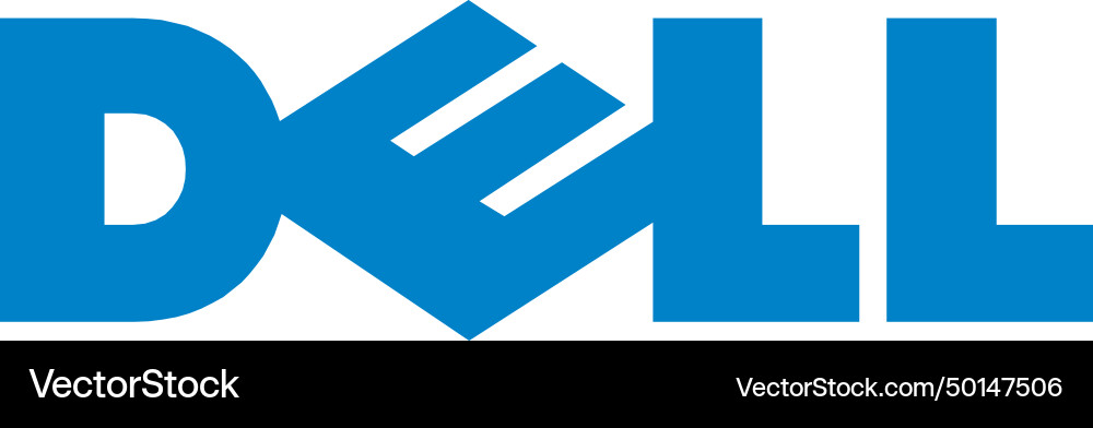 Dell logo computer campany logotype Royalty Free Vector