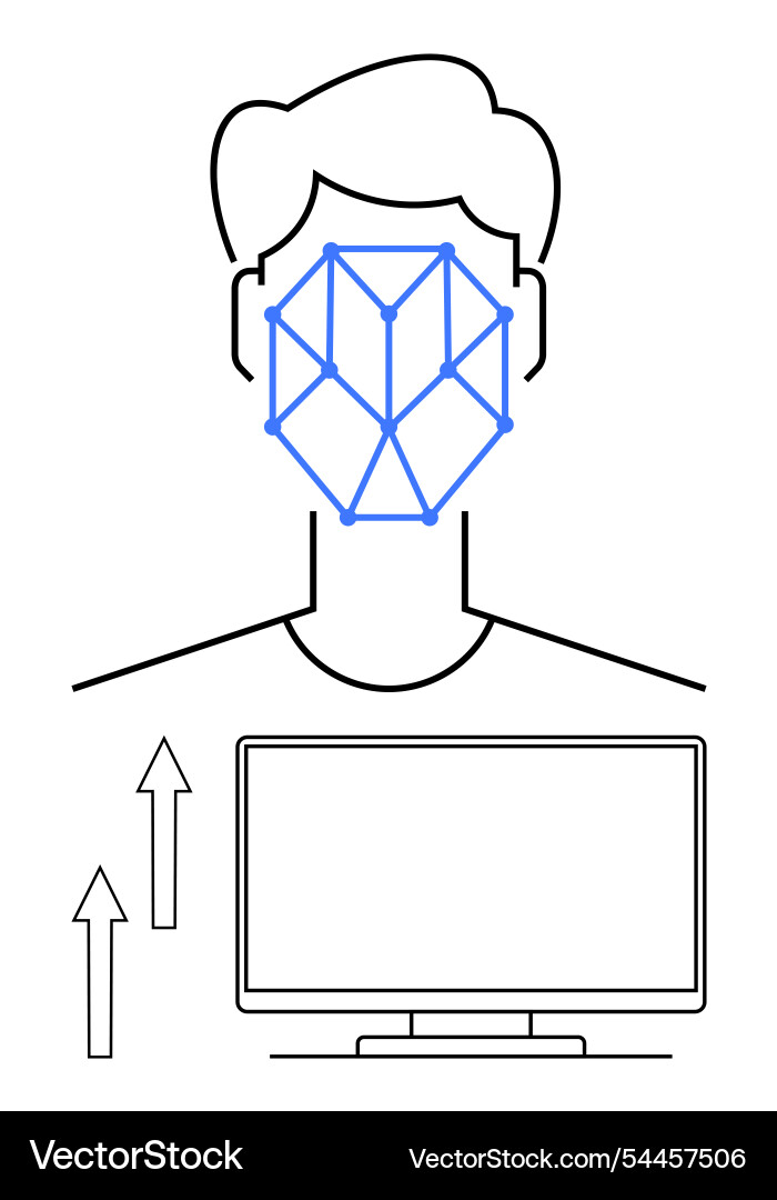 Facial recognition technology concept Royalty Free Vector