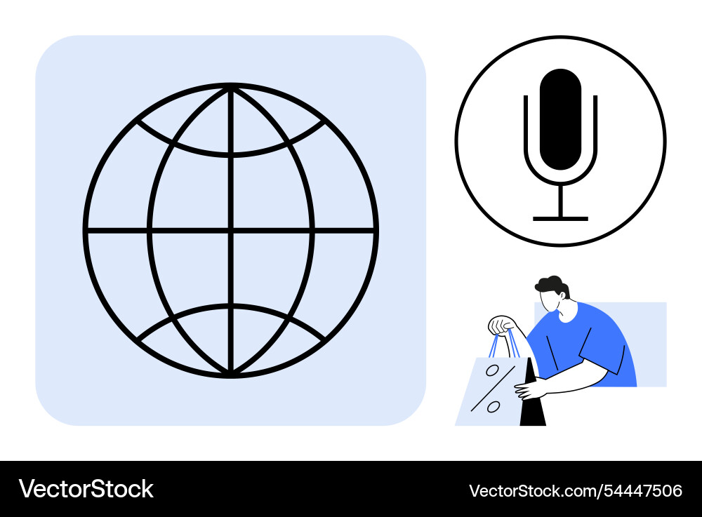 Global connectivity voice communication and e Vector Image