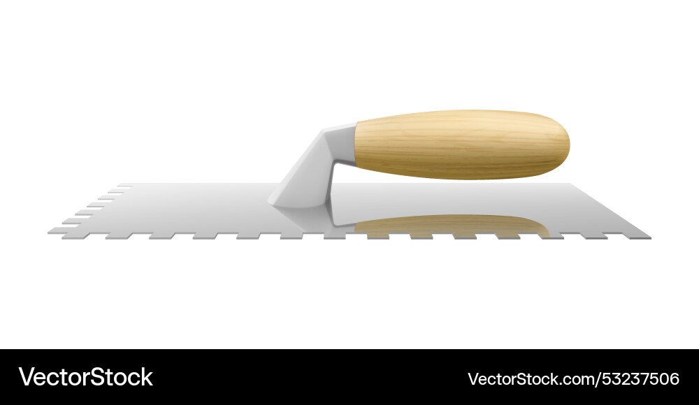 Isometric notched tiling trowel four-sided Vector Image Isometric notched tiling trowel four-sided Vector Image