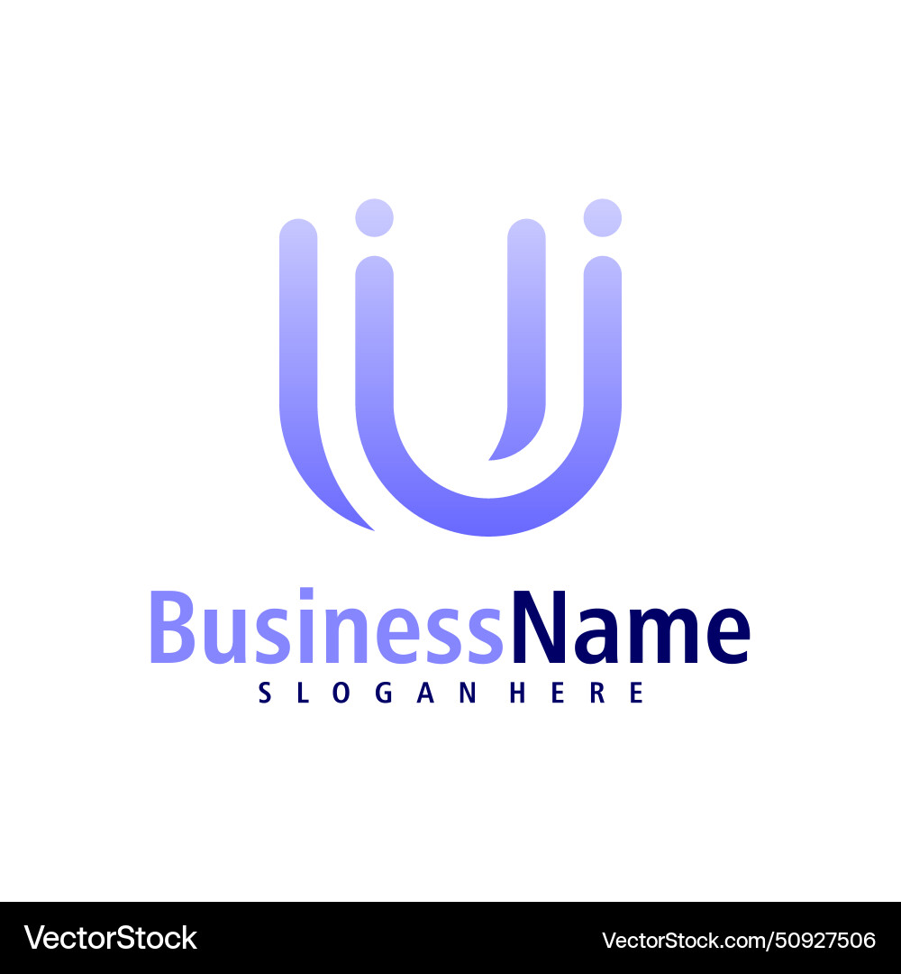 Letter u logo design creative initial Royalty Free Vector