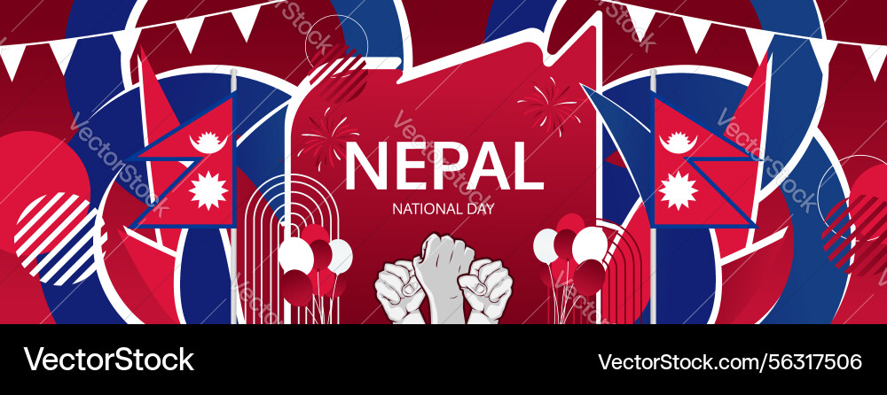 Nepal National Day Celebration Banner Royalty Free Vector