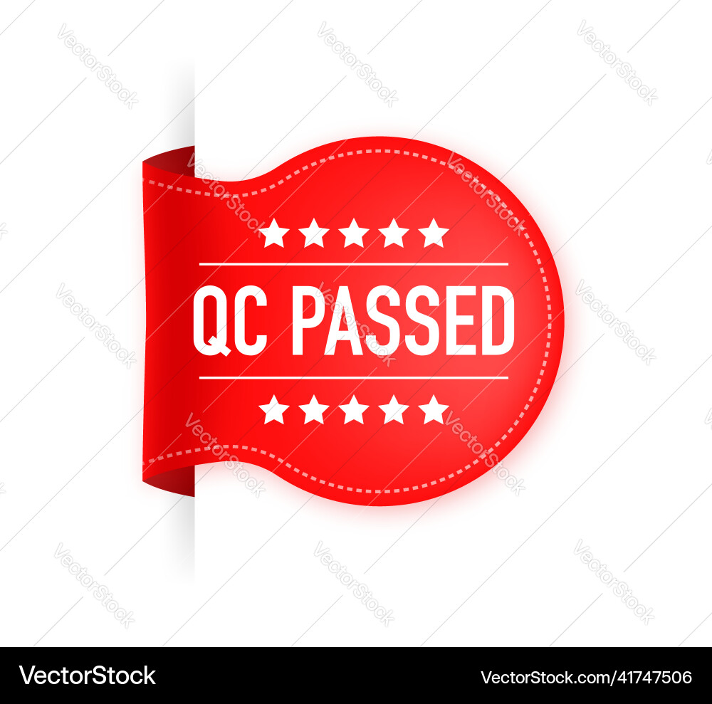 Qc passed great design for any purposes Royalty Free Vector