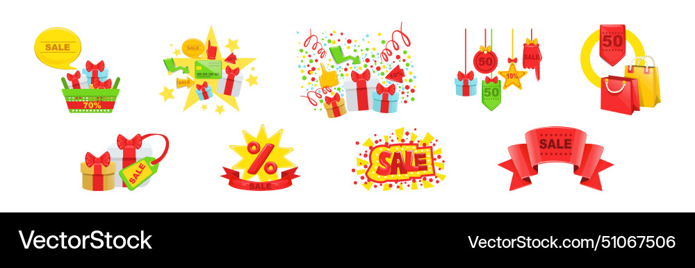 Sale and discount item element bright Royalty Free Vector
