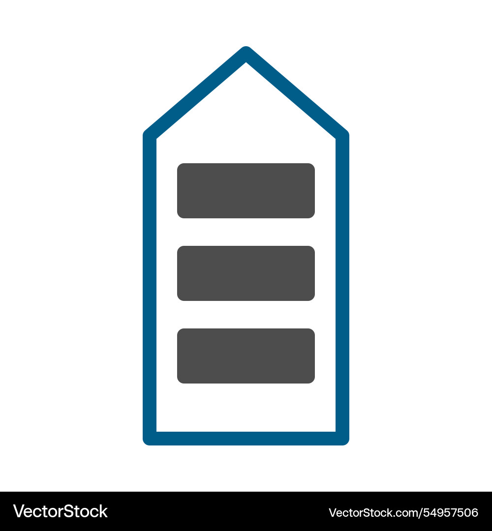 Simple building icon with three storage Royalty Free Vector