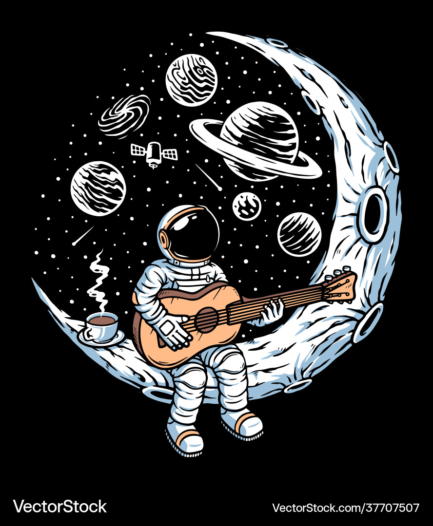 Astronaut Guitar Vector Images (over 260)