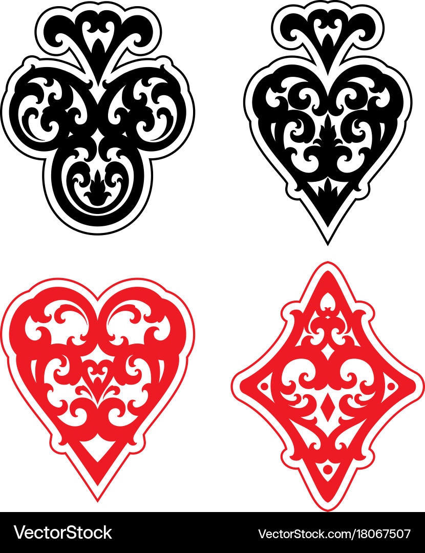 Card suits Royalty Free Vector Image - VectorStock