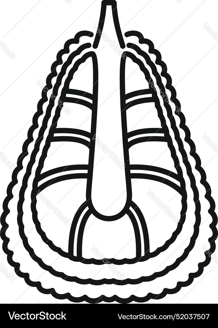 Durian tropical fruit showing segments line icon Vector Image