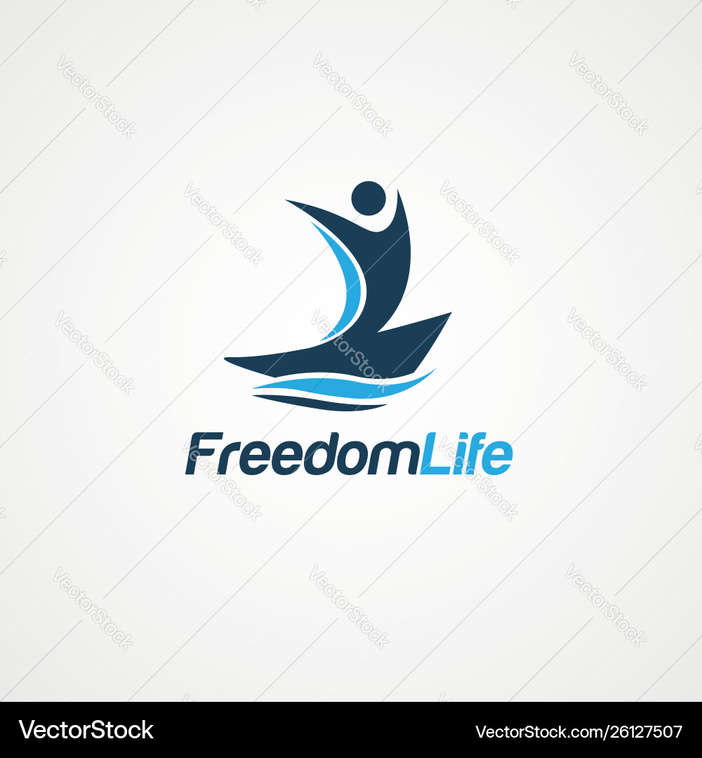 Freedom life people logo symbol Royalty Free Vector Image
