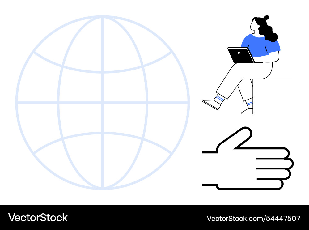 Globale Vernetzung und digitale Kommunikation Vektorbild