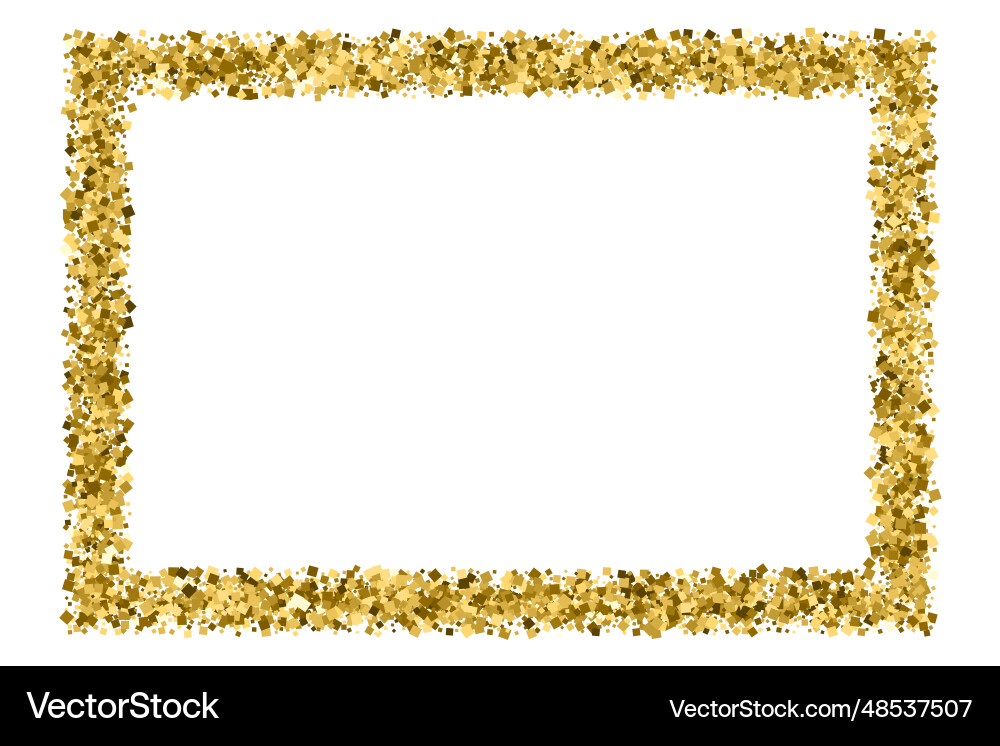 Gold frame glitter texture isolated on white Vector Image