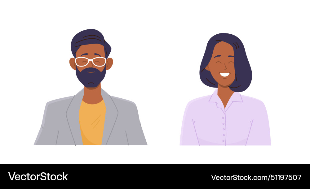 Happy smiling businesspeople isolated set Vector Image