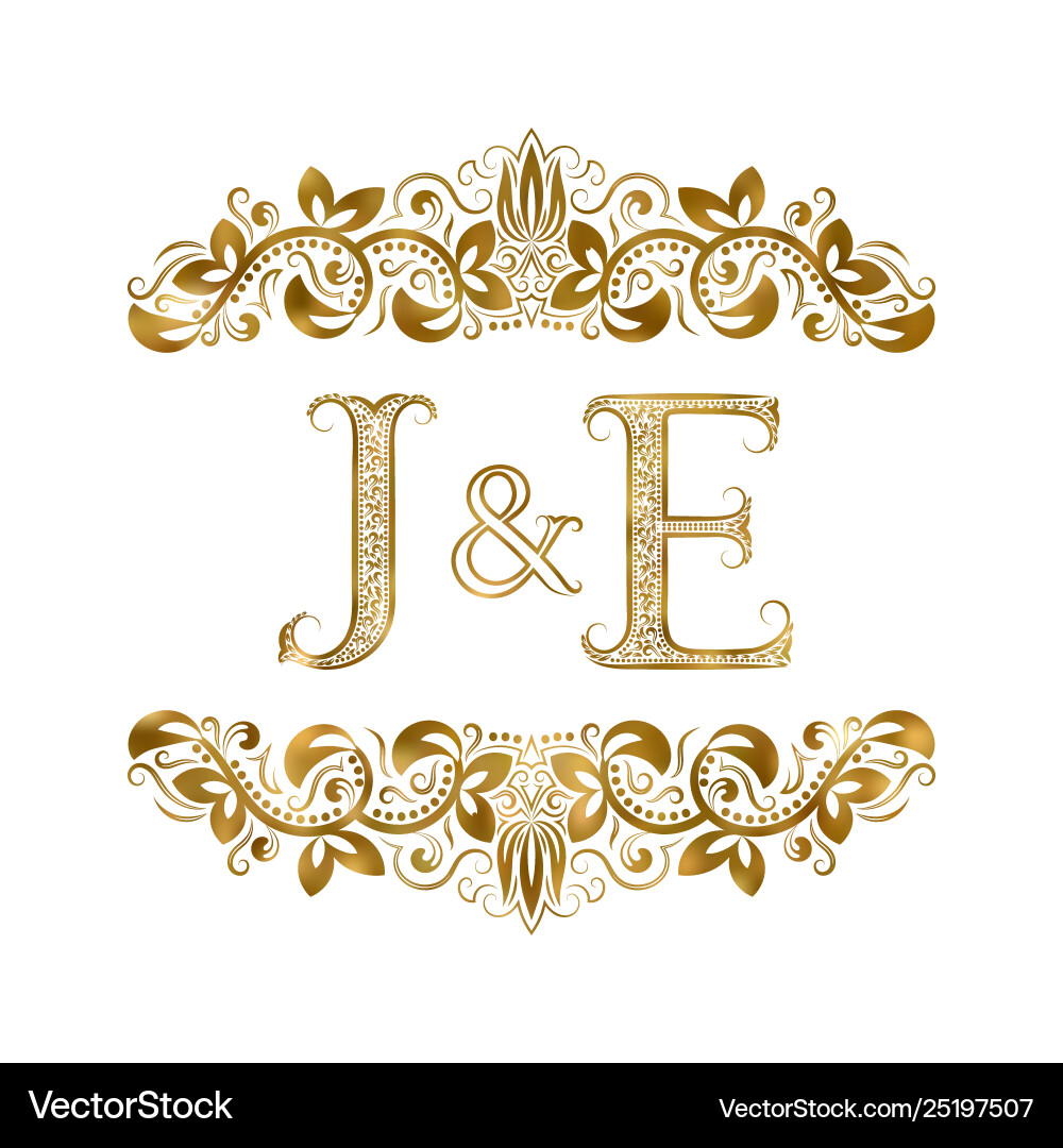 J and e vintage initials logo symbol letters Vector Image