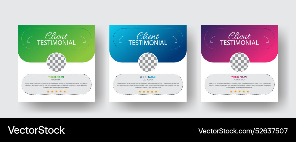 Modern square client testimonial template Vector Image