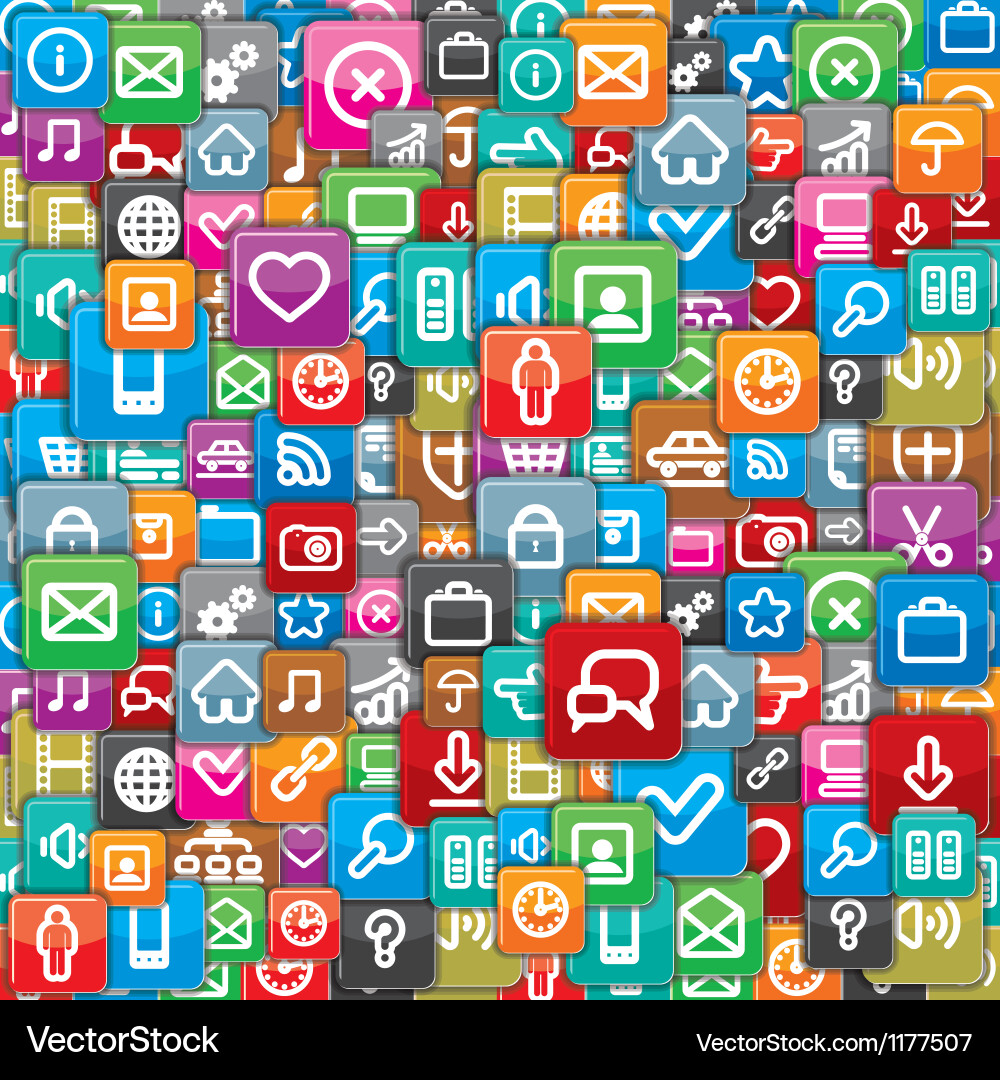 Pattern from a different apps icons Royalty Free Vector