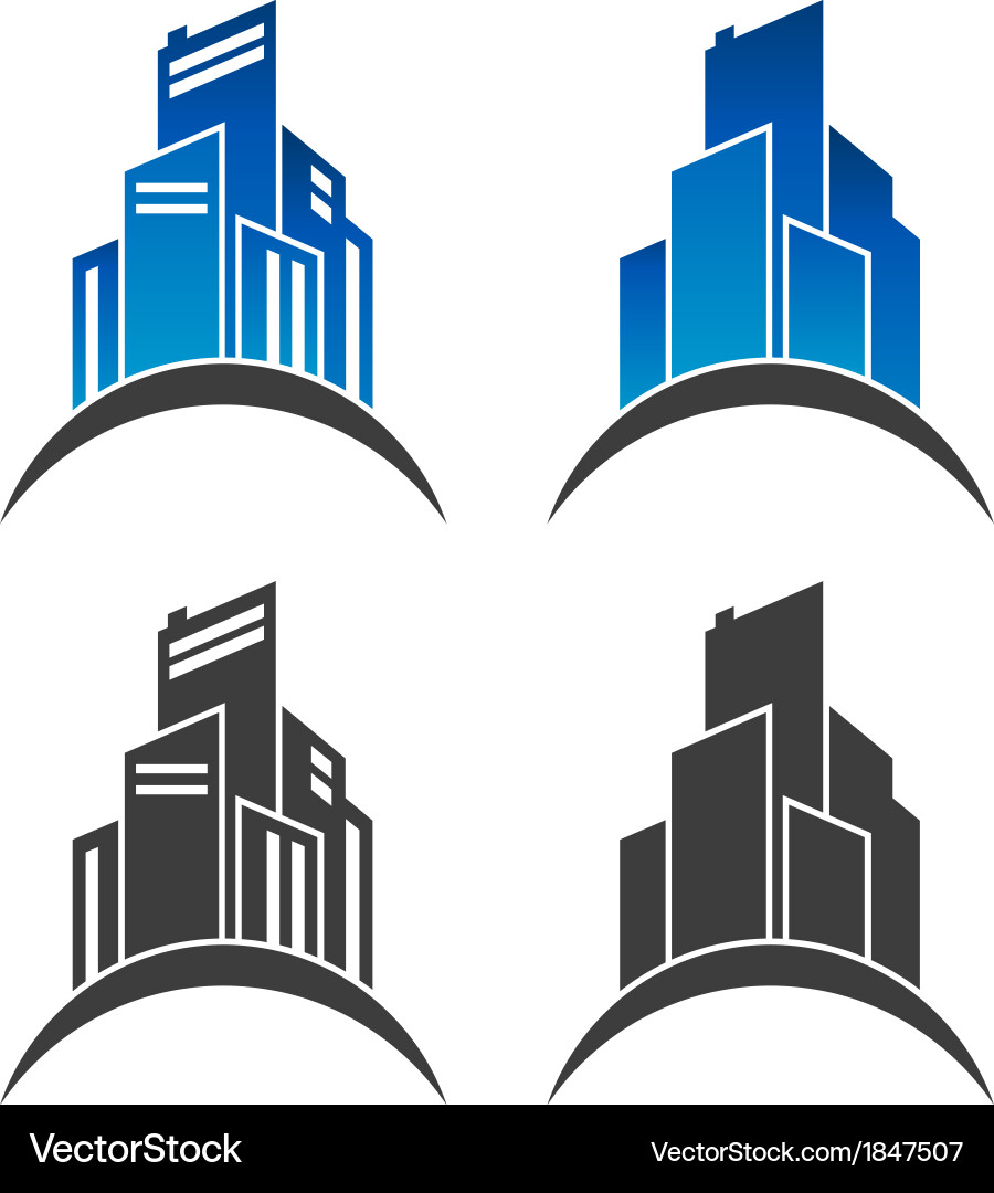 Real Estate Building Icons Royalty Free Vector Image
