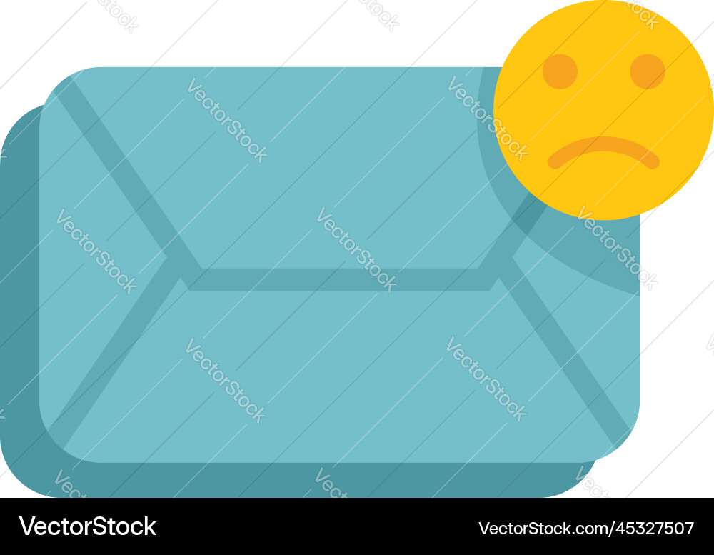Sad mail icon flat dislike social Royalty Free Vector Image