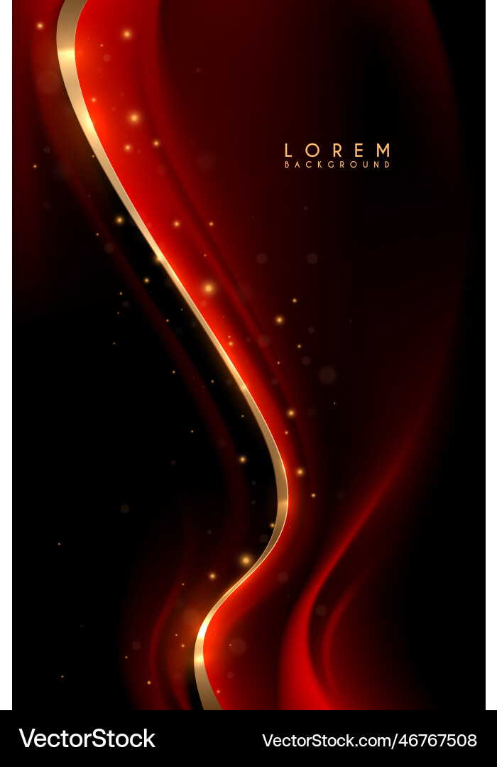 Abstrakt rot und gold gewellt Hintergrund Vektorbild