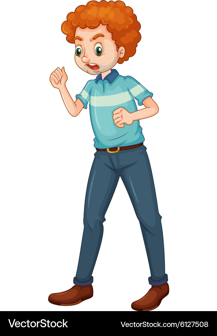 Angry man looking for a fight Royalty Free Vector Image