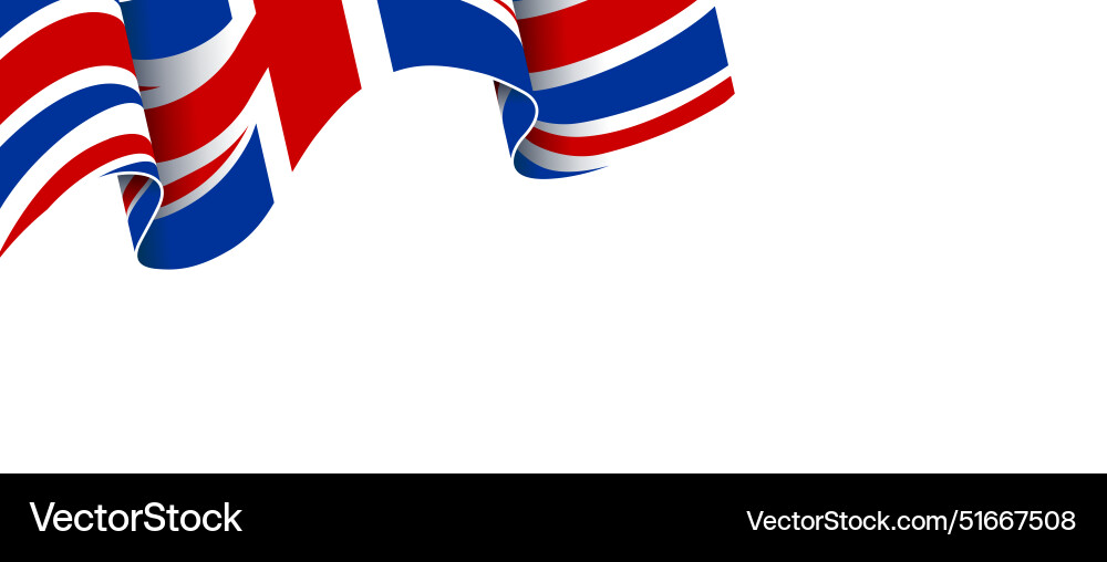 Banner with waving united kingdom flag Royalty Free Vector