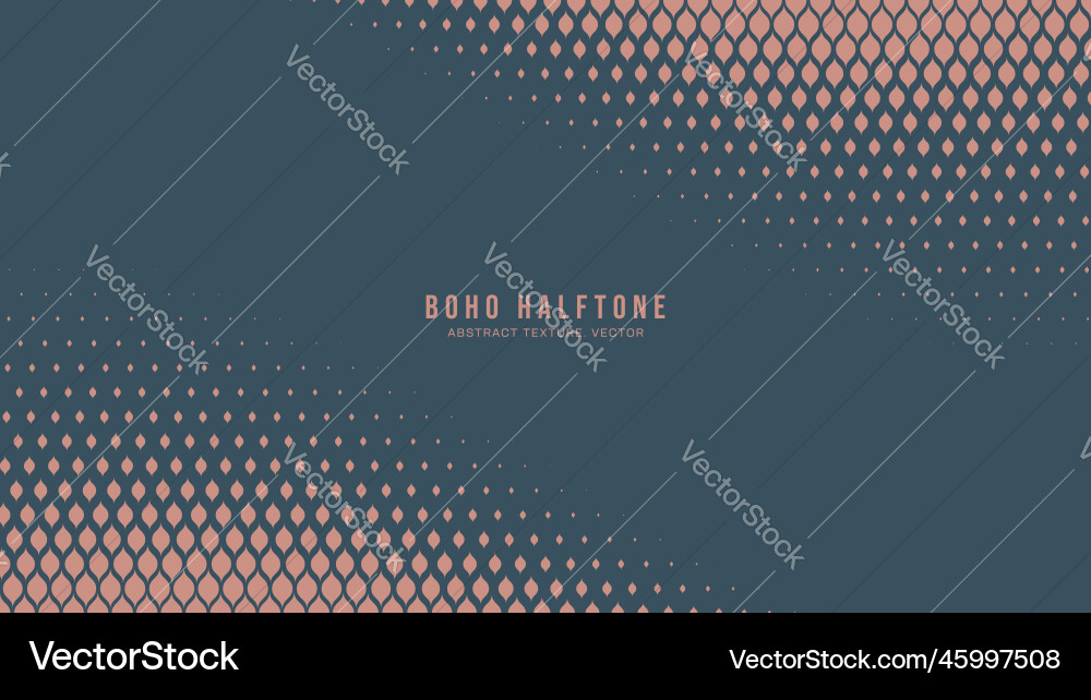 Boho style modern half tone twisted border Vector Image
