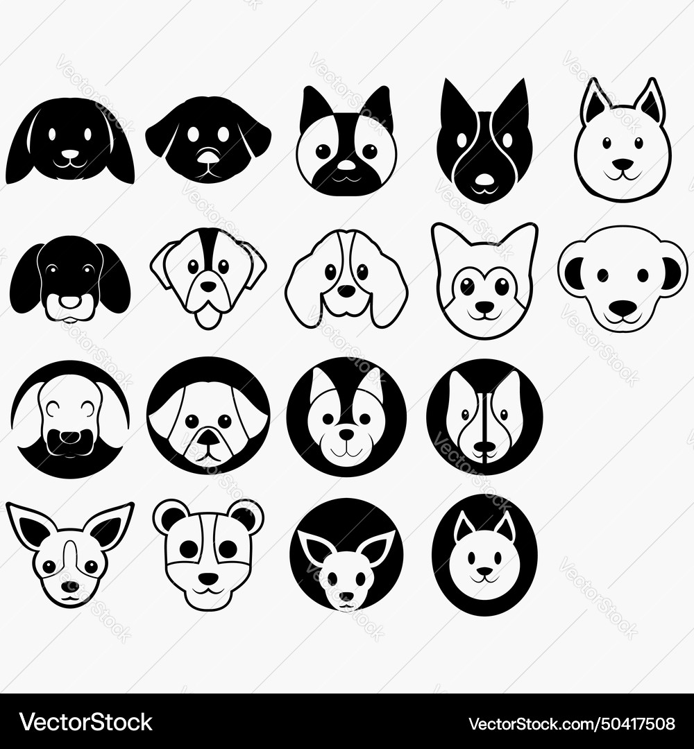 Collection of dog logos Royalty Free Vector Image
